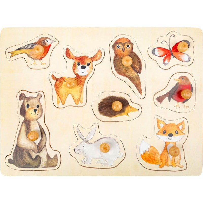 Puzzle Montessori pour Enfant - Jouet en Bois Animaux de la Forêt