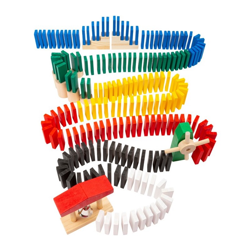Jeu de Domino en Bois Montessori - Circuit Couleurs pour Enfant